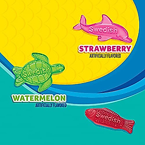 SWEDISH FISH and Friends Soft & Chewy Candy, 12-3.59 oz Bags