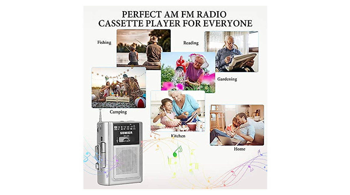 SEMIER Portable Cassette Player Recorder - Classic AM/FM Radio & Recorder
