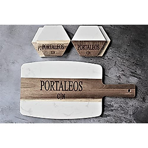 Minimalist Personalized Marble and Wood Cutting Board Custom Cutting Board Charcuterie Board Christmas Anniversary Wedding Gift Bridal Shower Gift Engagement Gift Housewarming Gift