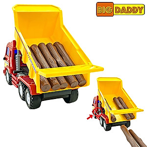 Big Daddy Trucks- Medium Sized Big rig Friction Powered Dump Truck with Large Space in The Back Colors May Vary