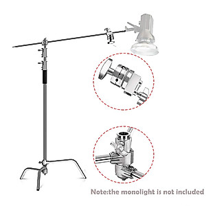 Kshioe Pro C Stand with Boom Arm, Heavy Duty Light Stand for Photography Studio Video Reflector, Monolight, Softbox and Other Equipment