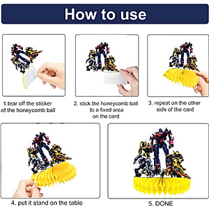 9PCS Cartoon Robot Honeycomb Centerpiece Birthday Party Supplies Theme Party Decorations for Kids Boys Table Topper Photo Props Room Decor