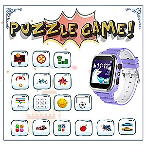 ROMONLON Kids Smart Watch Girls Boys - Smart Watch for Kids Watches Ages 4-12 Years with 16 Learning Games Alarm Clock Music Player Calculator Recorder Flashlight Children Toys Gifts