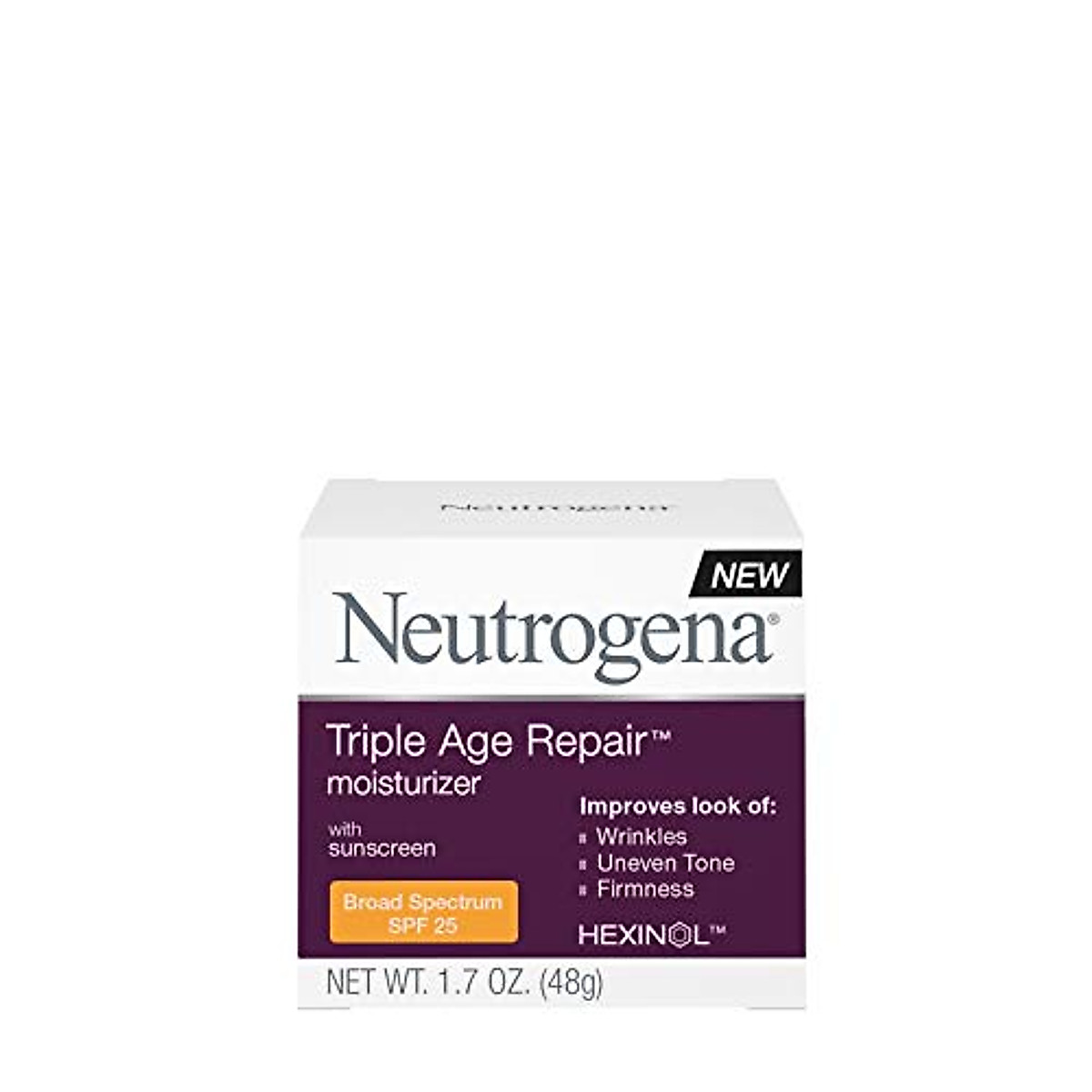 Neutrogena Triple Age Repair Anti-Aging Daily Facial Moisturizer with SPF 25 Sunscreen & Vitamin C, Firming Face & Neck Cream for Dark Spots with Glycerin & Shea Butter, 1.7 Ounce