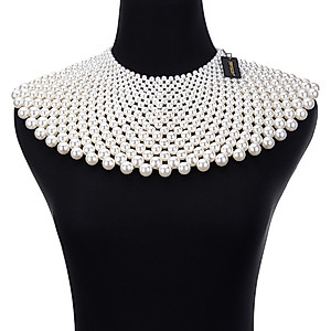 Jerollin Chunky CCB Resin Beads Chain Choker Statement Necklace Women Fashion Jewelry White