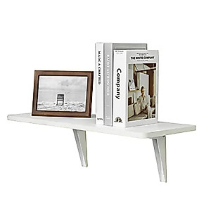 DMAITH Wall Mounted Floating Shelves, 24inch Storage Bookshelf Wooden Display Shelf, Wood Wall Shelves for Bedroom, Bathroom, Living Room, Kitchen