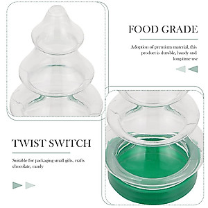 Abaodam 6pcs Fillable Christmas Tree Shape Clear Plastic Christmas Ornaments Candy Containers Candy Jars for DIY Crafts Party Favors