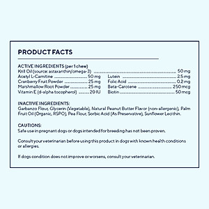 Pawfy Eye Support Soft Chews | Prevent Tear Stains | Support Eyesight | Overall Eye Health | with Luthein, Krill Oil & Astaxanthin