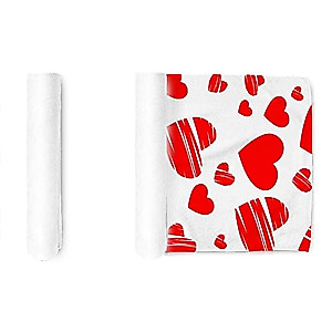 My Little Nest Red Hearts Simple Love Hand Towels Soft Bath Towel Absorbent Kitchen Fingertip Towel Quick Dry Guest Towels for Bathroom Gym Spa Hotel and Bar 30 x 15 Inch