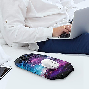 Roxooze Ergonomic Mouse Pad with Wrist Rest, Gaming Mouse Pad Wrist Support, Memory Foam Mousepad with Massage Design, Non-slip PU Base Mouse Pads for Wireless Mouse & Desk, Purple Blue Galaxy
