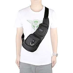 Sling Bag, Vanlison Small Sling Backpack, Small Chest Bag - Small Crossbody Bag For Men Women, Lightweight Shoulder Bag Black