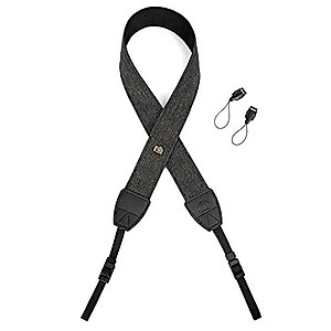 WANBY Camera Strap Black Canvas Neck Shoulder Strap with Quick Release Buckles for DSLR SLR