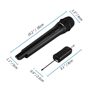Moukey Wireless Microphone, Portable Dynamic Handheld Mic, Anti-Interference, Excellent Sound, VHF Karaoke Microphone, Wireless Mic for Party, Karaoke, Meeting, Wedding, Church, Stage & DJ, Black