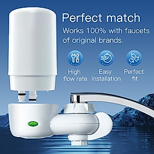 FACHIOO Faucet Filter Replacement, Replacement for Brita® Faucet Filter, Brita® 36311 On Tap Water Filtration System, Brita® FR-200, FF-100 Replacement Filter, White (Pack of 2)