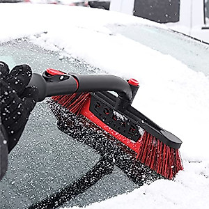 Mallory 14186ML Maxx-Force 52” Extendable Snowbrush and Ice Scraper Crossover Snow Tool, Red