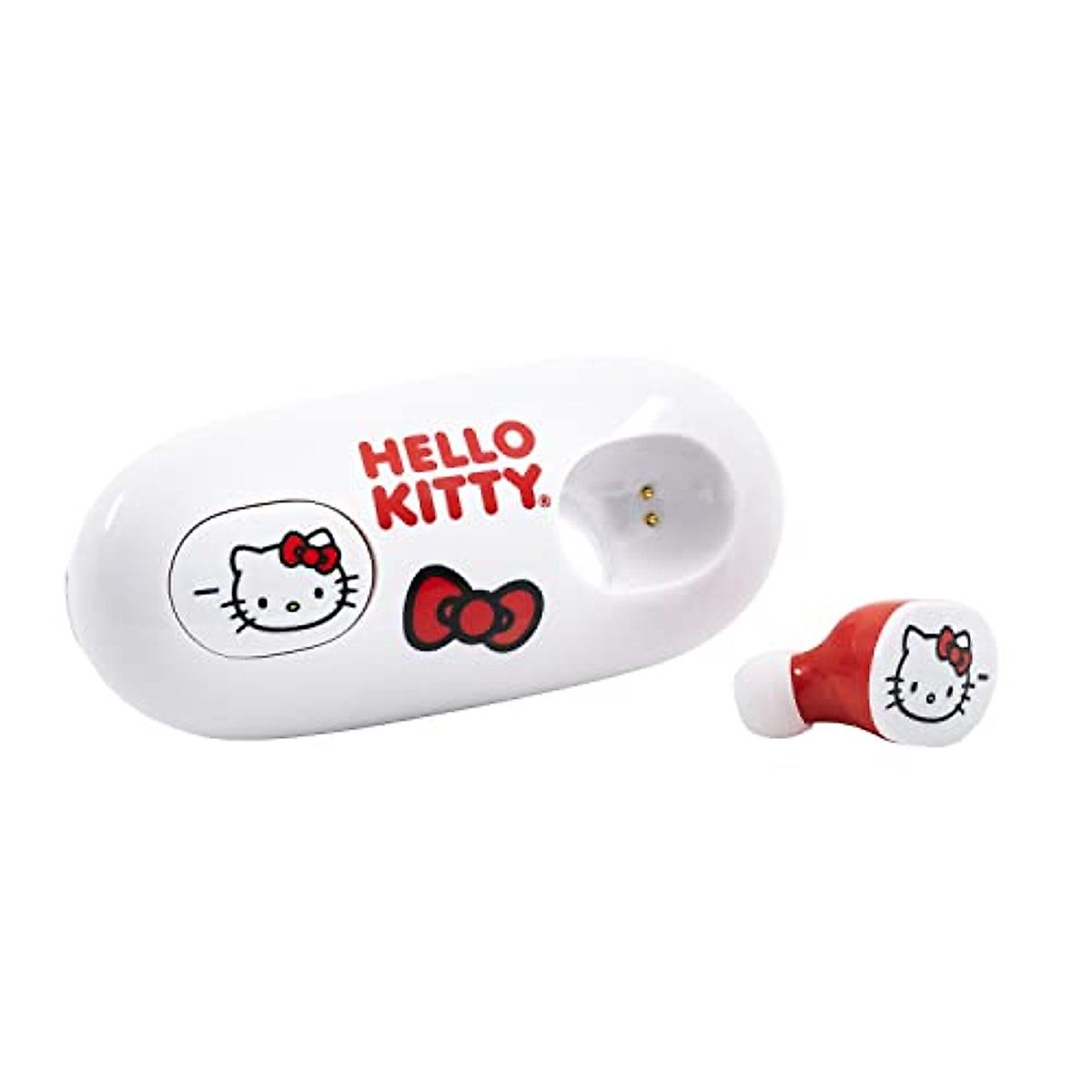 eKids Hello Kitty Bluetooth Earbuds with Microphone, Kids Wireless Earbuds with Charging Case for Ear Buds, for Fans of Hello Kitty Gifts and Merchandise