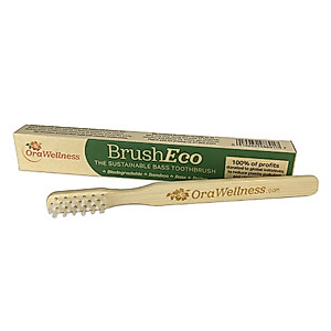 OraWellness Original Healthy Mouth Blend Organic Toothpaste & Mouthwash Alternative + BrushEco Bamboo Toothbrush with 3 Rows to Reduce Gum Disease, Promote Healthy Teeth and Gums