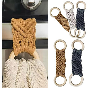 Macrame Kitchen Towel Holder, Macrame Knit Hanging Kitchen Towel Holder, Macrame Towel Holder Ring, Macrame Towel Holder Ring, Macrame Towel Holder