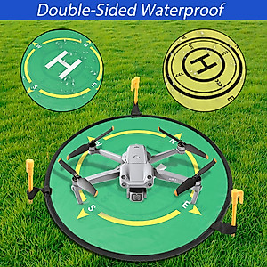 YAODHAOD Drone Landing Pad,54CM （21in）Universal Portable Luminous Waterproof Foldable Helipad for DJI Air 2S/Mavic Mini 2/Mavic Air 2/Mavic 2 Pro/Zoom/FIMI X8SE/DJI FPV Drone