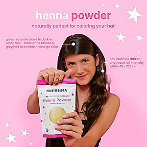 Mihenna Henna Powder for Hair | Organic USDA Certified | Pure |Long-Lasting | 100 grams