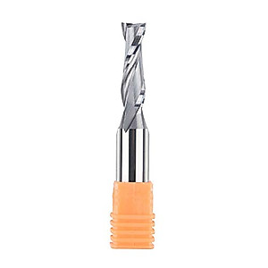 SpeTool Spiral Router Bits with UpCut 3/8 inch Cutting Diameter, 1/2 Inch Shank HRC55 Solid Carbide CNC End Mill for Wood Small Cut, Carving