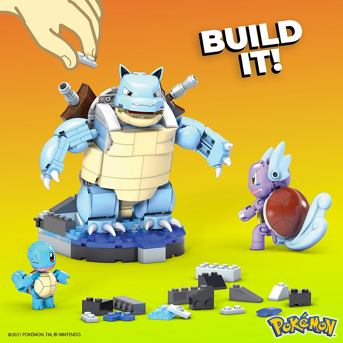 MEGA Pokémon Squirtle Evolution Building Set with 379 Bricks and Special Pieces, Toy Gift Set for Ages 8+ and up, HDH93