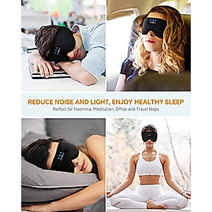 MUSICOZY Sleep Headphones Bluetooth Sleep Mask 3D Wireless Music Sleeping Headphones Headband Eye Mask Sleep Earbuds for Side Sleepers Mom Men Women with Speakers Cool Tech Gadgets Gifts