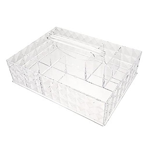 Lurrose Makeup Storage Organizer Caddy Divided Basket Bin with Handle Plastic Portable Cosmetic Caddy Tote Sundries Basket for Kitchen Bathroom and Cabinet Organizing