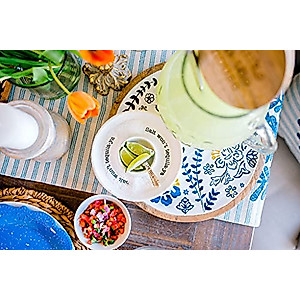 Mud Pie Lime and Salt Rimmer Margarita Set, Round, White