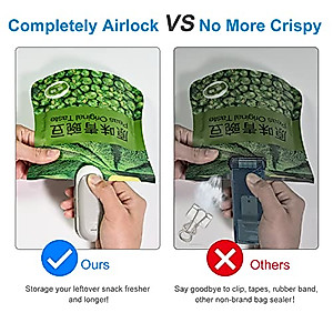 2-in-1 Bag Sealer, longzon Mini Handheld Vacuum Portable Sealer with Hook, Chip Snack Plastic Bag Heat Sealer and Cutter, Resealer Machine Keep Food Fresh, Quenta Sellador De Bolsas,Powerful Batteries