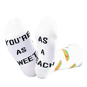 ZJXHPO Peach Crew Sock You’re As Sweet As A Peach Novelty Sock Peach Lover Gift Summer Fruit Sock Peach Gift (Peach sock)