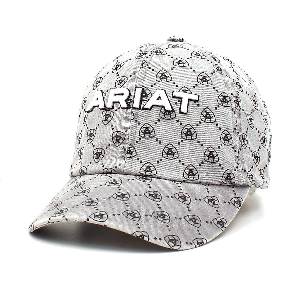 ARIAT Women's Grey Pattern Ponytail Cap with Hook and Loop Closure