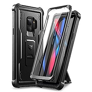 Dexnor for Samsung Galaxy S9 Case, [Built in Screen Protector and Kickstand] Heavy Duty Military Grade Protection Shockproof Protective Cover for Samsung Galaxy S9 Black