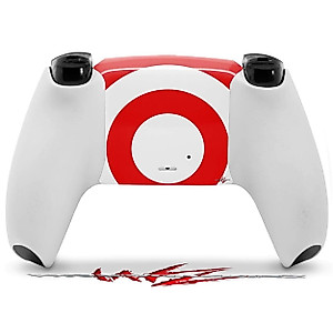 WraptorSkinz Skin Wrap compatible with Sony PS5 DualSense Controller Bullseye Red and White (CONTROLLER NOT INCLUDED)