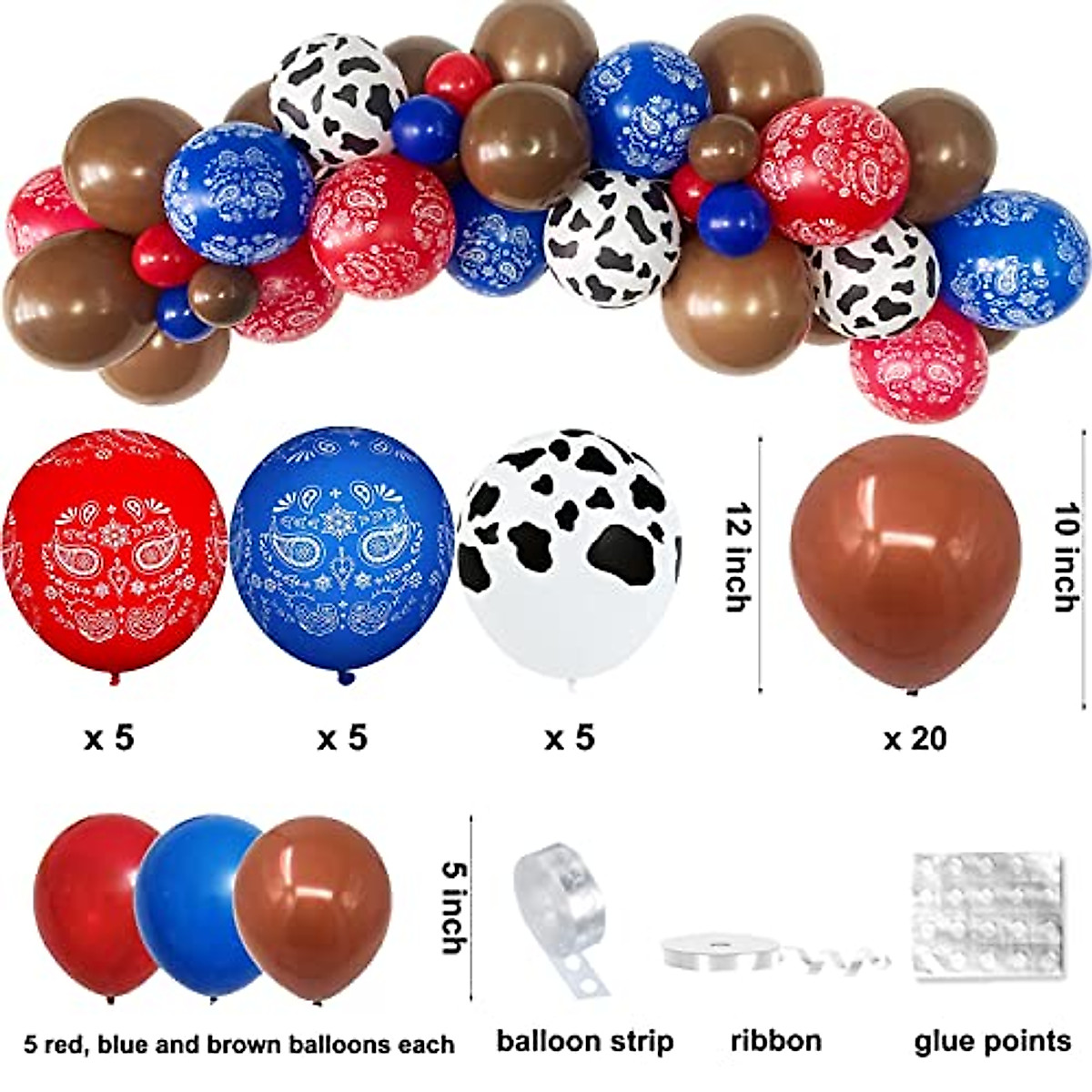 Hombae Cowboy Birthday Party Decorations, Western Theme Birthday Decoration, Cowboy Birthday Banner Cake Cupcake Toppers Balloons Western Party Supplies Kit for Boys