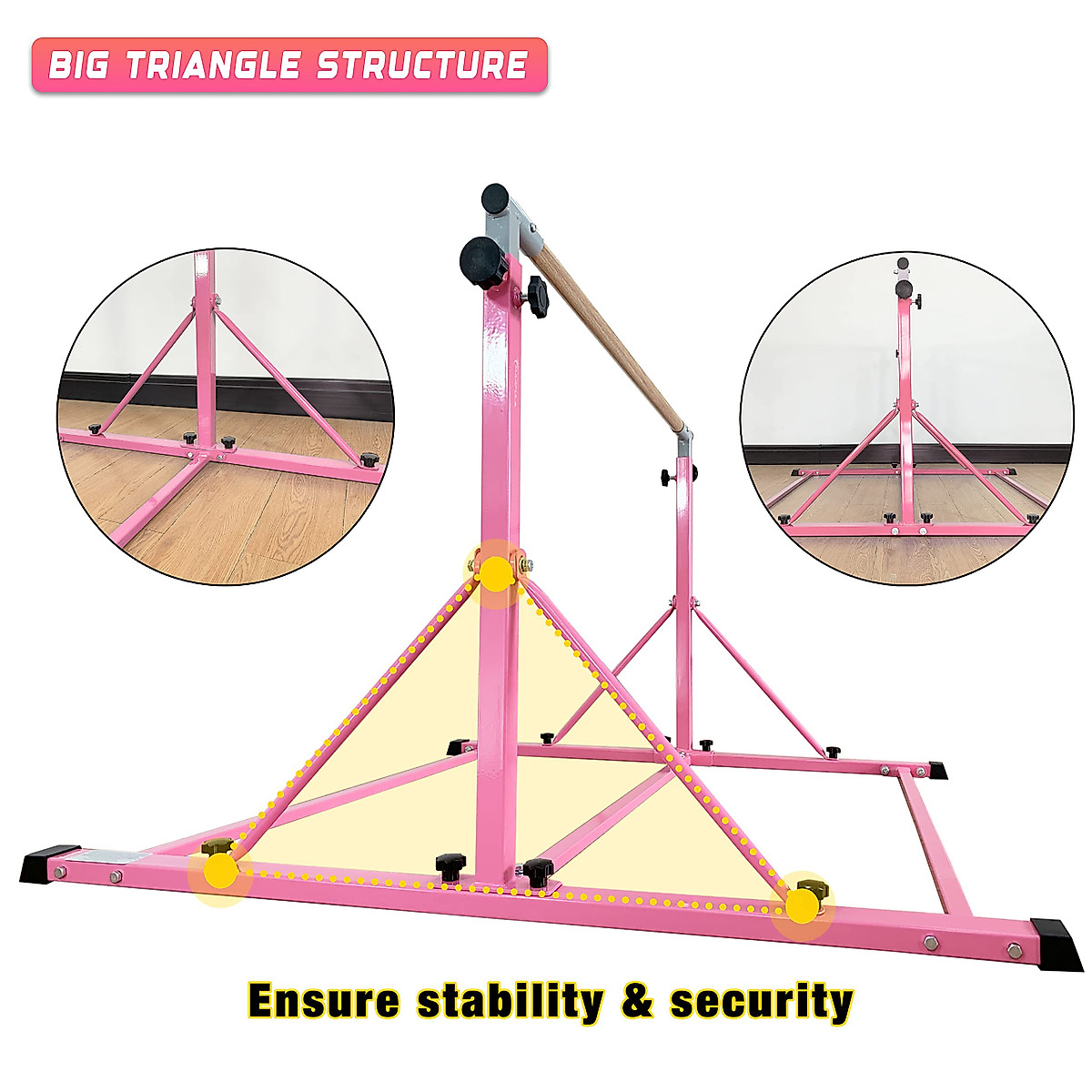 MARFULA Gymnastic Bar for Kids and Teenage Ages 3-20, 350 lbs Weight Capacity, Gymnastic Kip Bar Horizontal Bar for Gymnast, Gymnastic Training Equipment for Home and Gymnastic Center Use