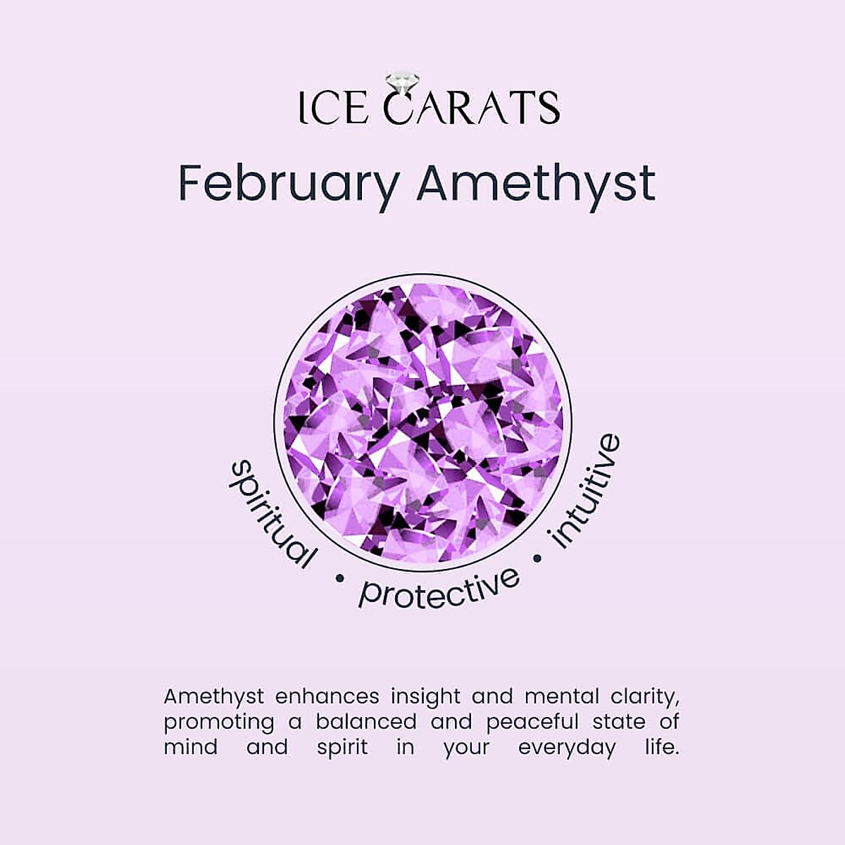 IceCarats 925 Sterling Silver Purple Amethyst Round Ring Gemstone Band February Birthstone Jewelry Size 8