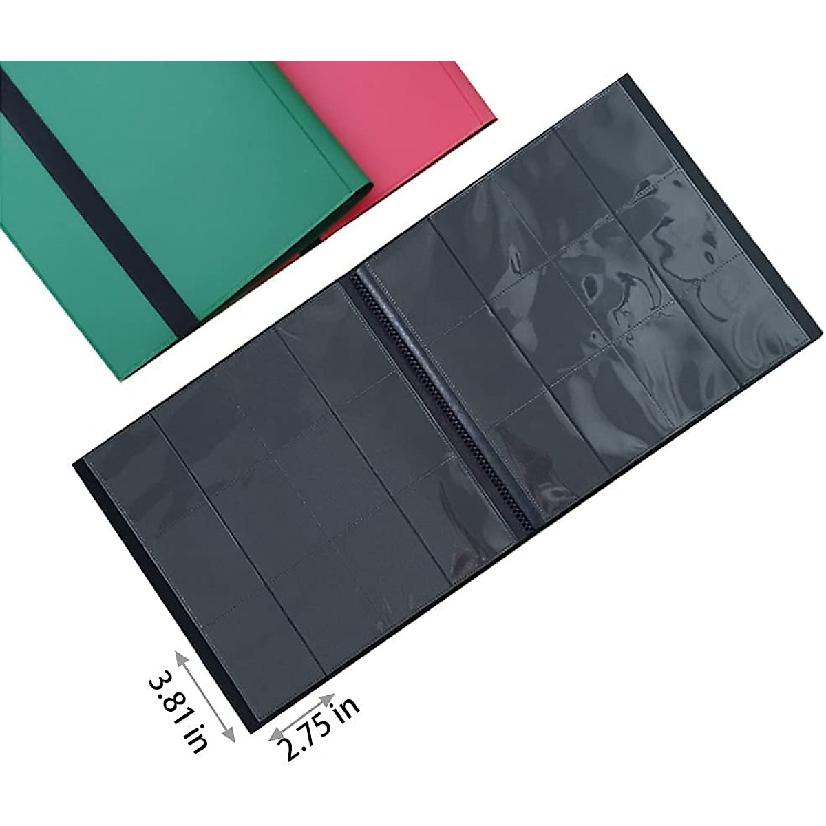 Trading Cards Album Binder, JARAGAR 12 Pockets PU Leather Card Binder Holder 20 Sheets Band Closure Card Storage Case Holds up to 480 Cards Fit for TCG Baseball Football Cards