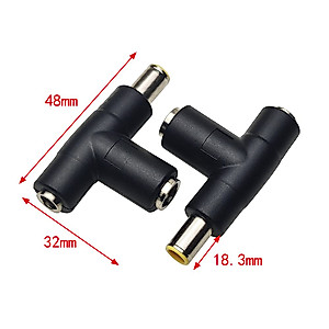 JINKAIMING DC 8mm Power Adapter 90 Degree Angle Y Splitter Converter DC 7909 Female to Male to DC 5521 Female Branch Connector for Solar Panel Generator Portable Power Station 2PCS