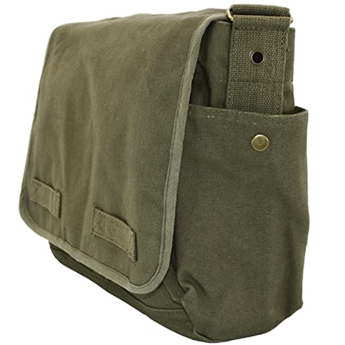 ARMYU Olive Green Original Heavyweight Classic Military Messenger Bag + Pin
