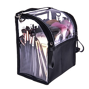 Jula Vance Trave Medium Makeup Brush Buddy Makeup Brush Holder Bag Cosmetic Kits Beauty Accessories Storage Organizer Bag with 4 Dividers & Shoulder Straps