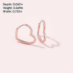 PANDORA Asymmetrical Heart Hoop Earrings - Minimalist Hoop Earrings - Stunning Women's Earrings - Great Gift for Her - 14k Rose Gold