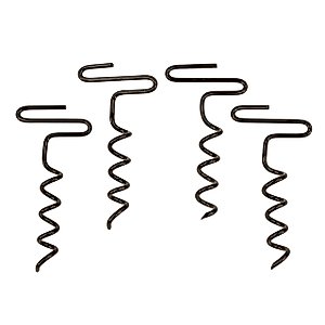 RHINO OUTDOORS Auger Stakes, Heavy Duty Tent Stakes for Blinds and Tarps, 4-Pack,Silver