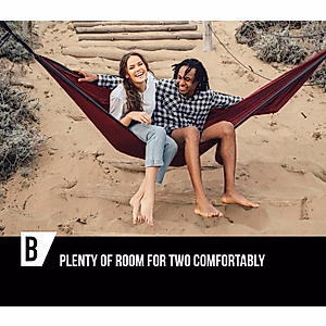 Bear Butt #1 Double Hammock, A Start Up Company Gear at Half The Cost of The Other Guys, Touquoise/Dark Blue/Coral