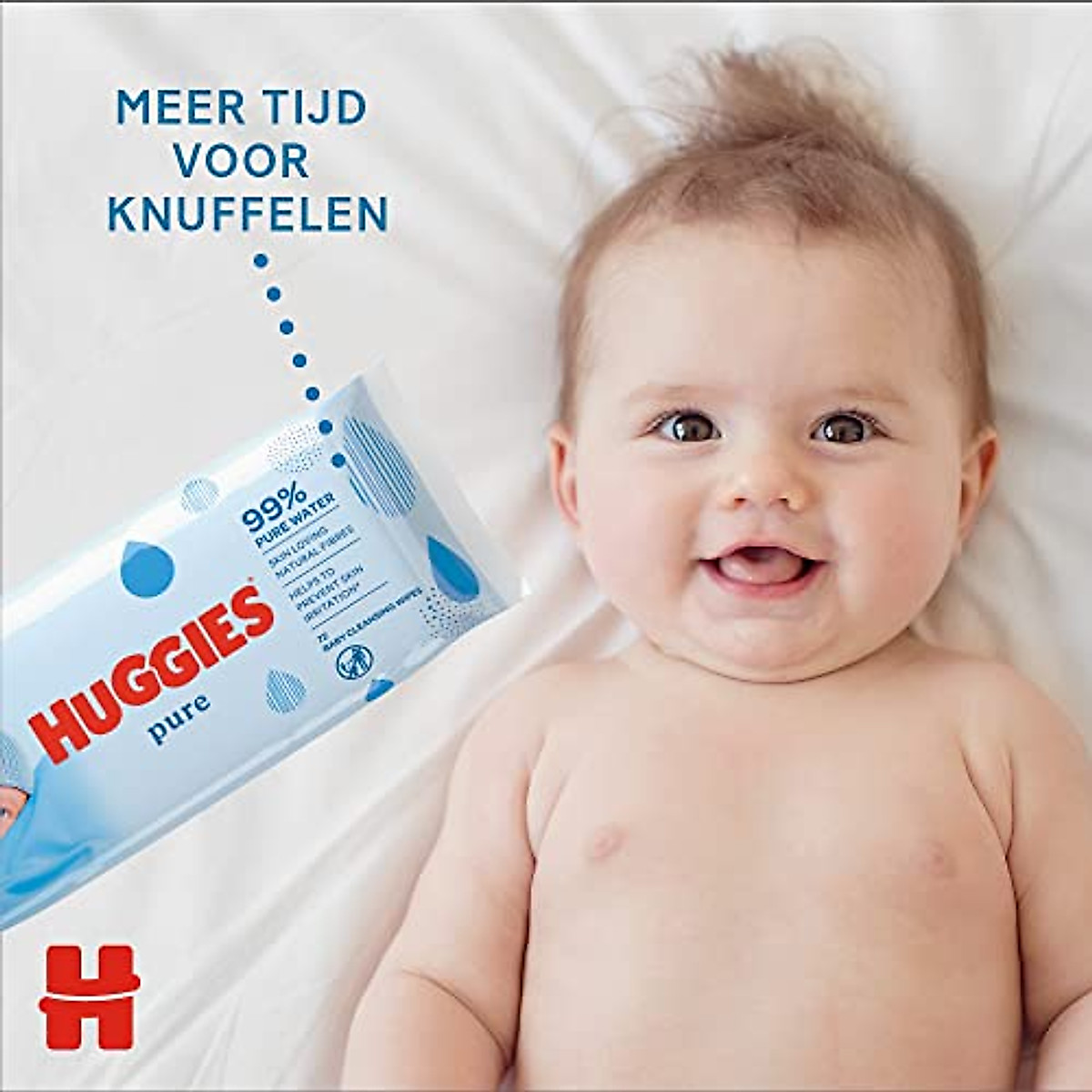 Huggies Pure Baby Wipes - 10 x Packs of 56 (560 Wipes)