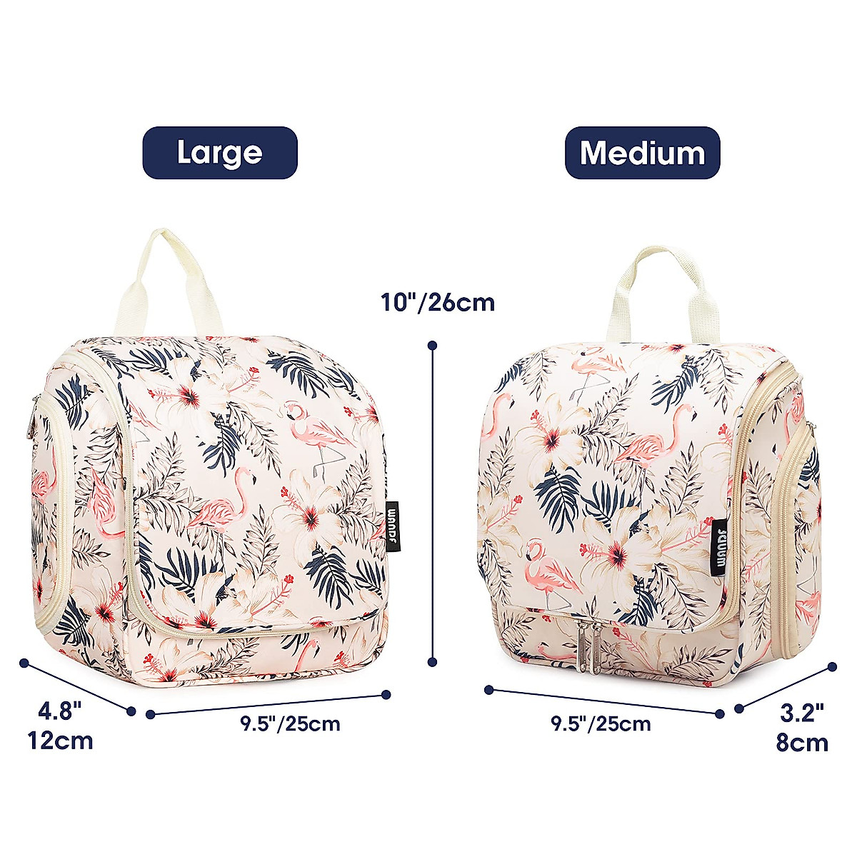 WANDF Hanging Toiletry Bag for Women Bathroom Bag with Jewellery Bag and Clear Wet Separation Compartments Water-resistant Travel Toiletry Organizer