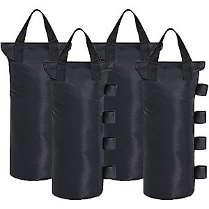 CACTIYE Canopy Weight Bags for Pop up Canopy Tent, Sand Bags Leg Weights for Instant Outdoor Sun Shelter Canopy Legs, 4-Pack (Bags Only, Sand Not Included) (Round-4PCS-7.9x19.7 INCH, Black)