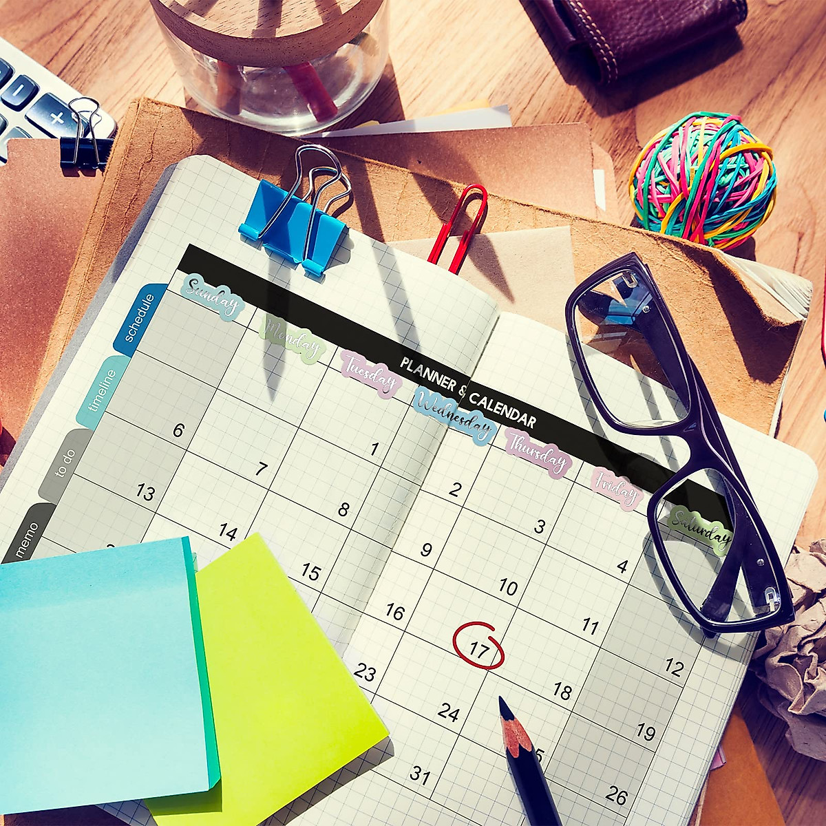 480 Pcs Day of The Week Stickers Silver Foiled Date Covers Decorative Stickers Monday to Sunday Self Adhesive Stickers for Planner Removable Day Labels for Journal School (Shaped,Mixed Size)