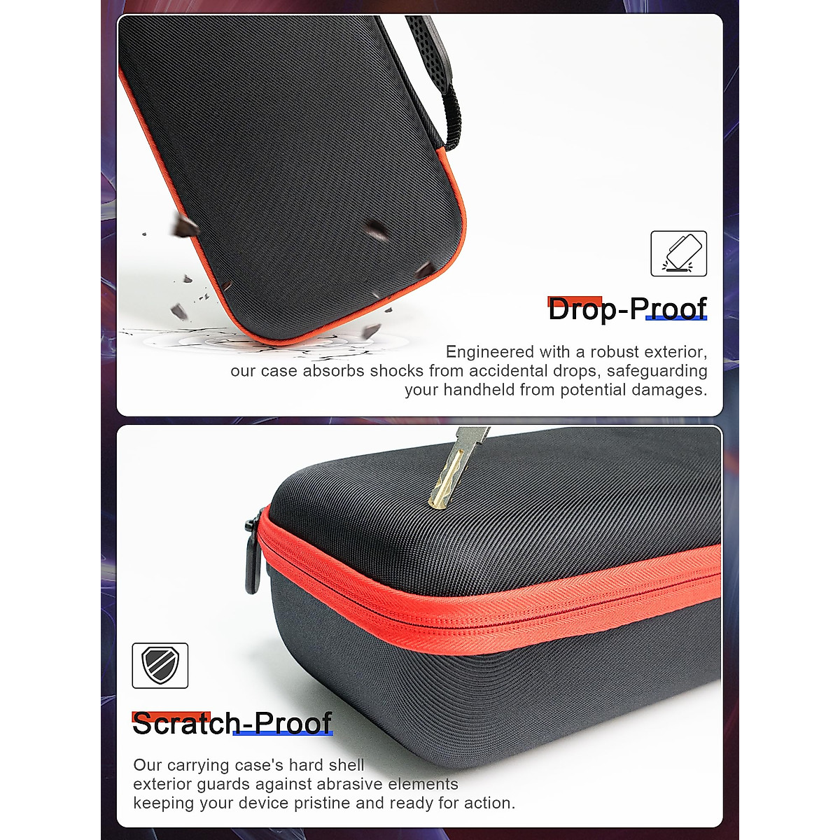 Lersyco Carrying Case for Rog Ally, Rog Ally handheld Case with Hard Shell, Black Rog Ally Carry Bag for Buttons/Joysticks Protection, Protective Travel Case