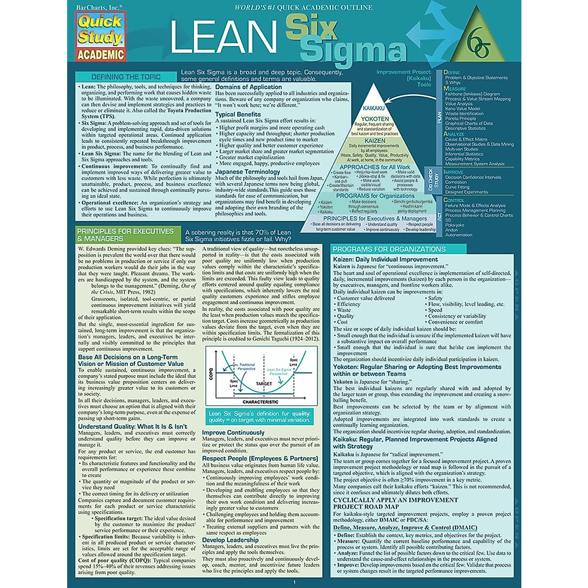Lean Six Sigma QuickStudy Laminated Reference Guide (QuickStudy Business)